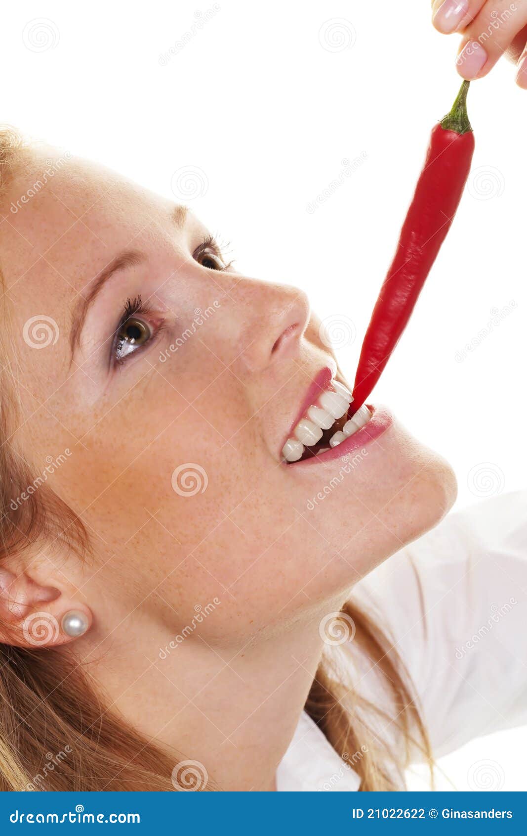 Young woman with Chilli stock photo. Image of organic - 21022622