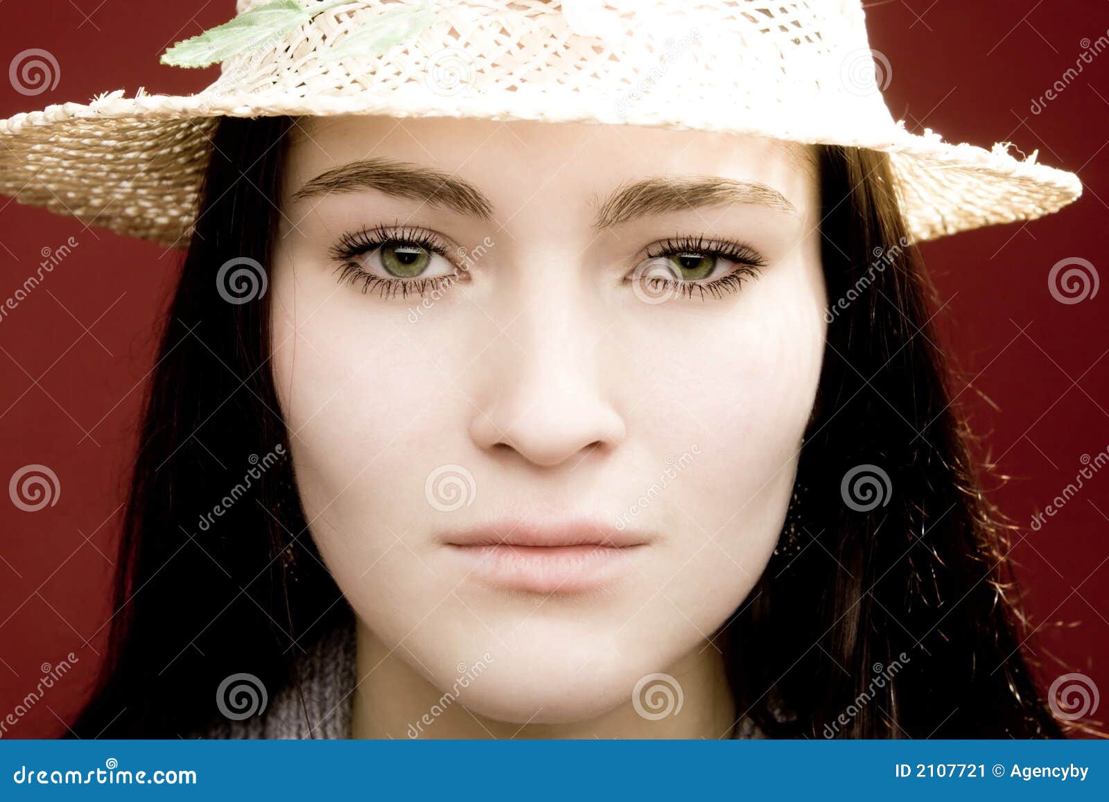 Young Woman with Chinese Hat Stock Image - Image of model, person: 2107721