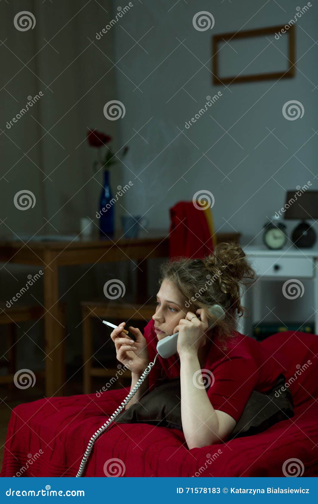 Young woman with cigarette stock image. Image of young - 71578183