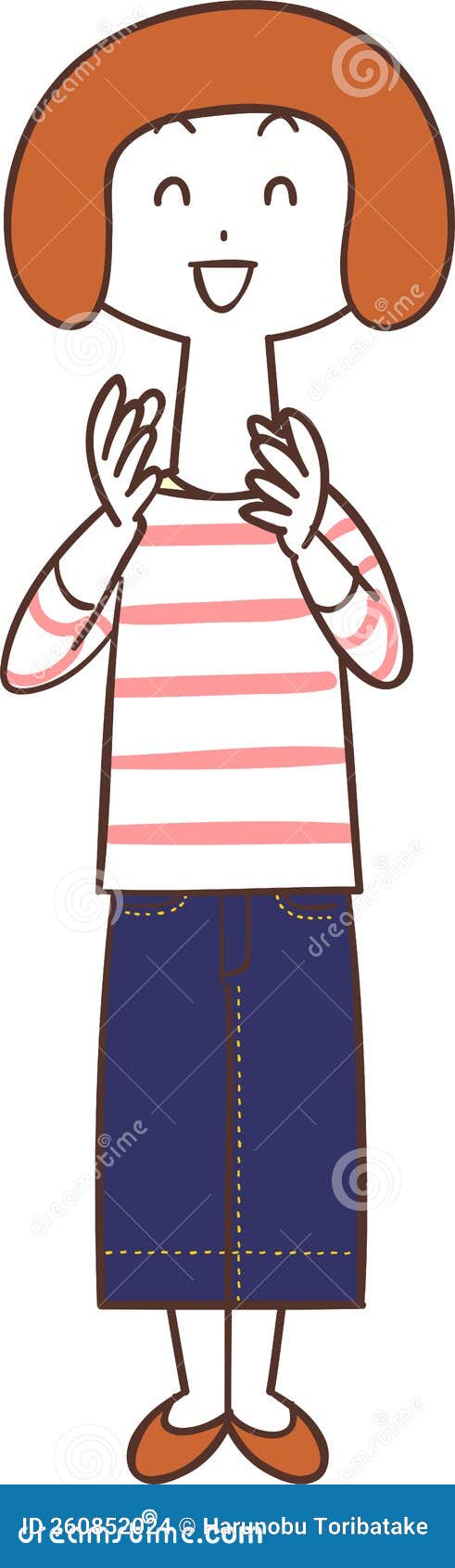 Young Woman Clapping Her Hands and Laughing Stock Vector - Illustration ...