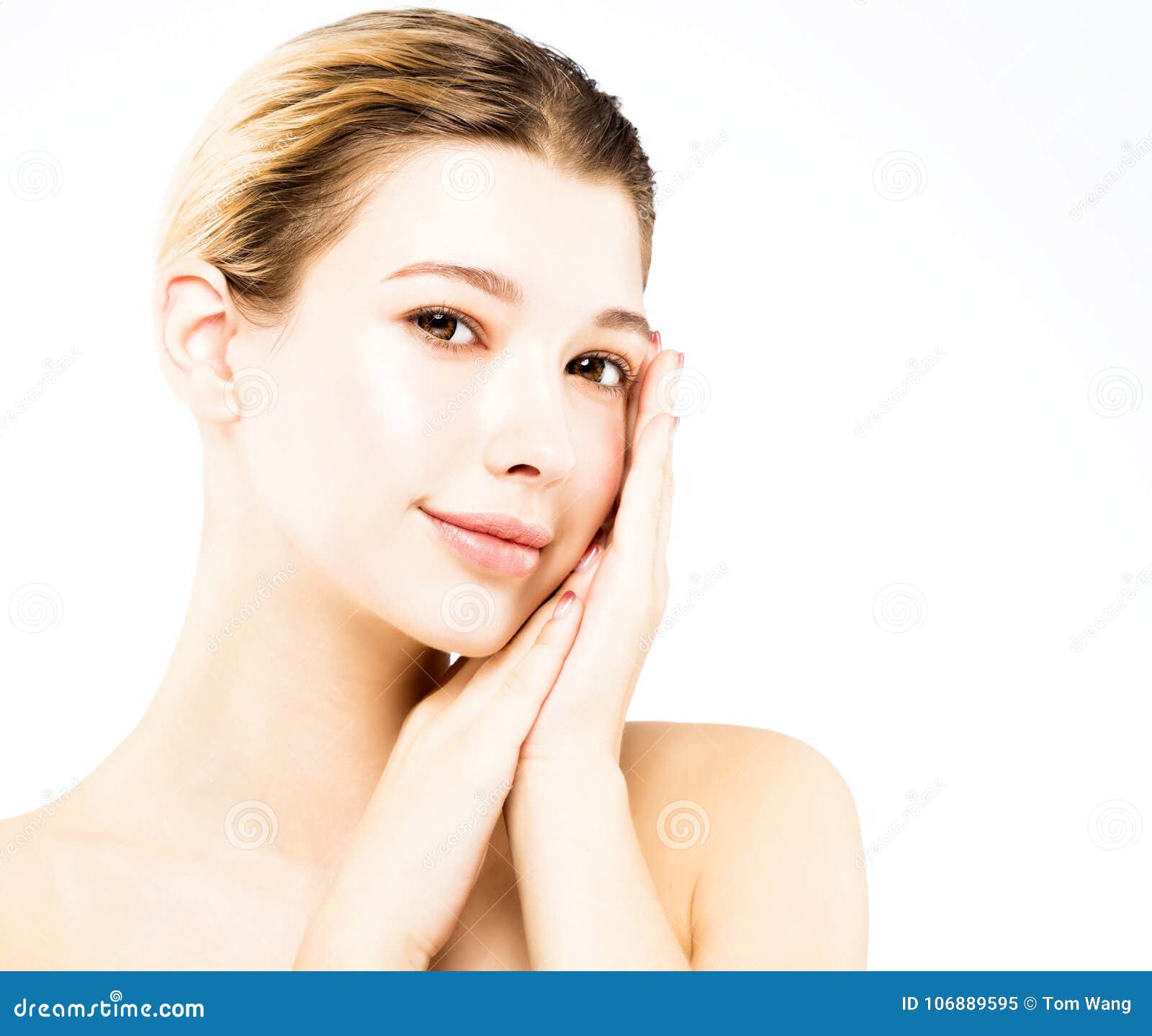Young Woman with Clean Face Stock Image - Image of closeup, attractive ...