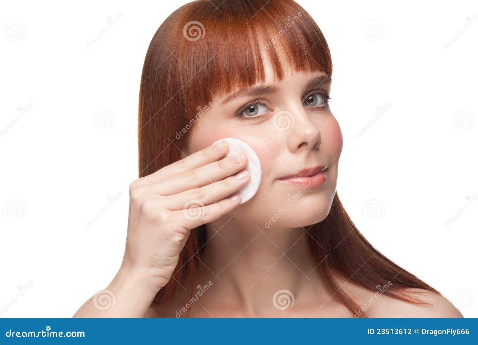 Young Woman Cleaning Her Face Stock Photo - Image of cute, cotton: 23513612