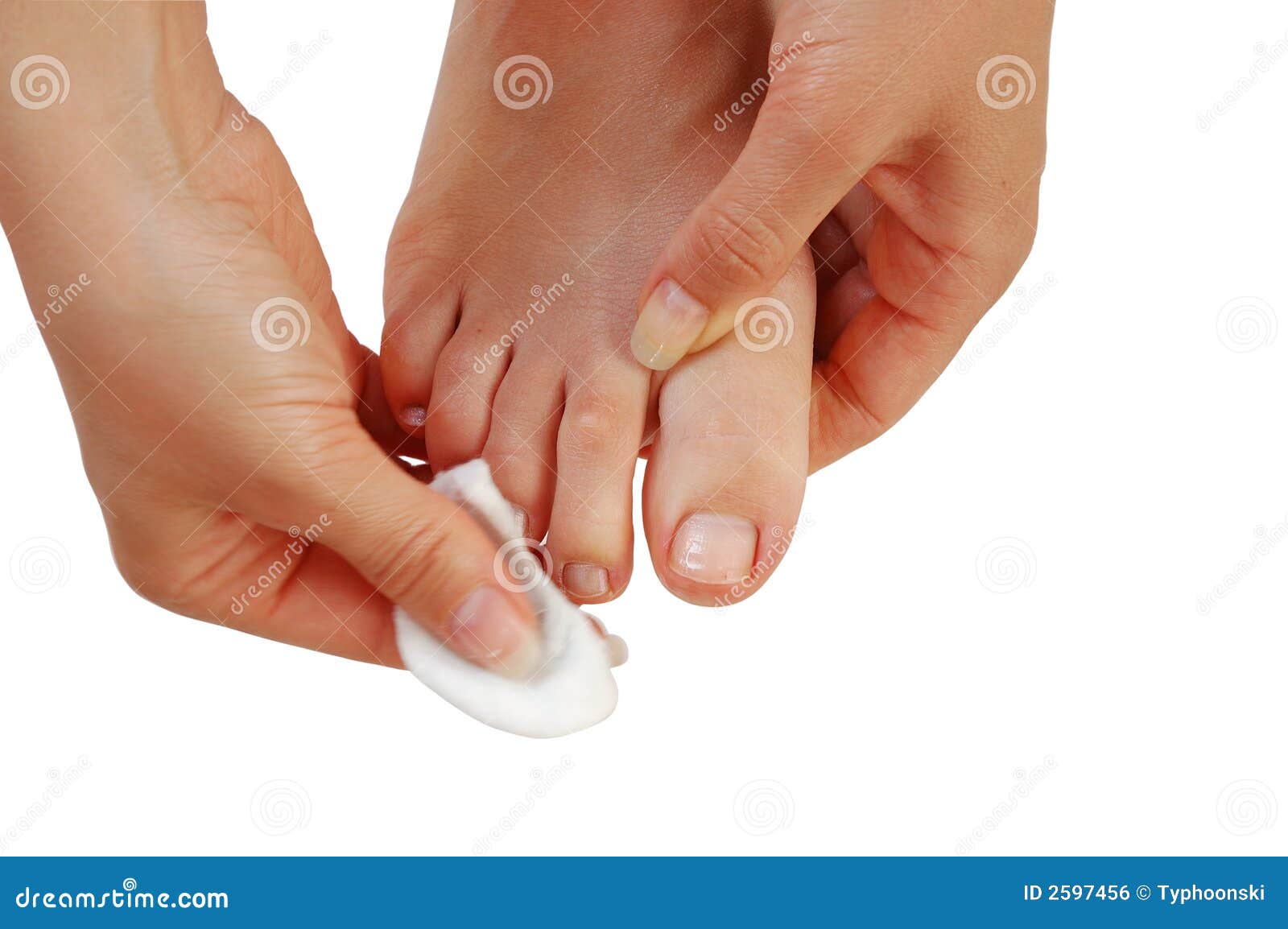 Young Woman Cleaning Toenails Stock Photo - Image of instrument ...