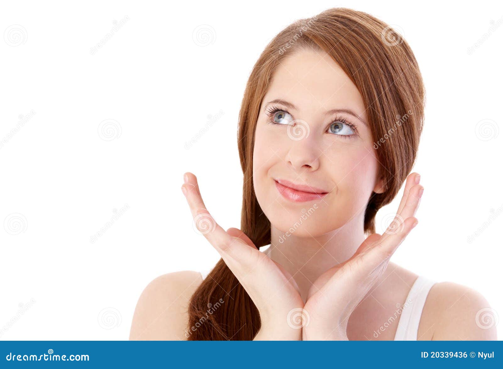 Young Woman with a Clear Face Smiling Stock Photo - Image of background ...