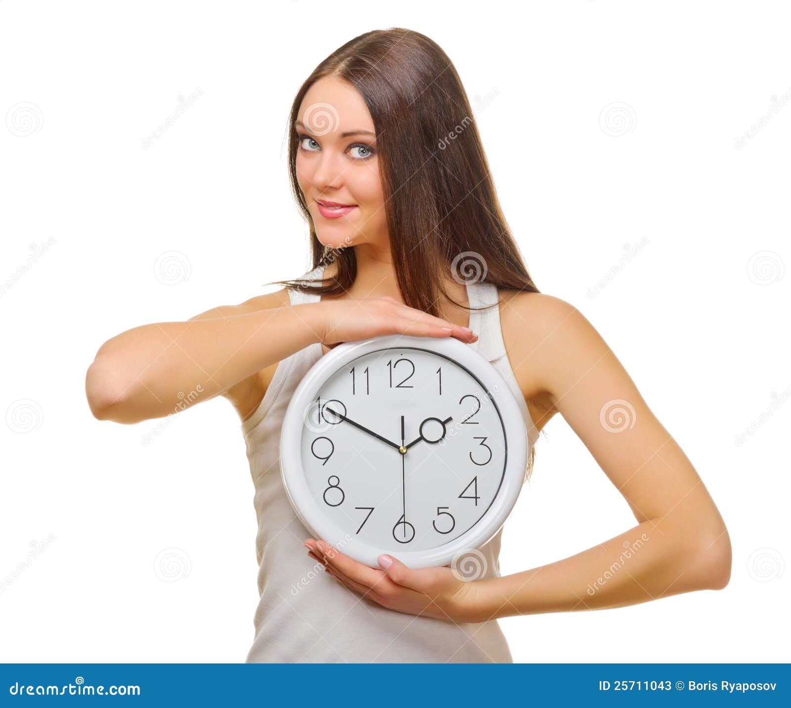 Young woman with clocks stock image. Image of concept - 25711043