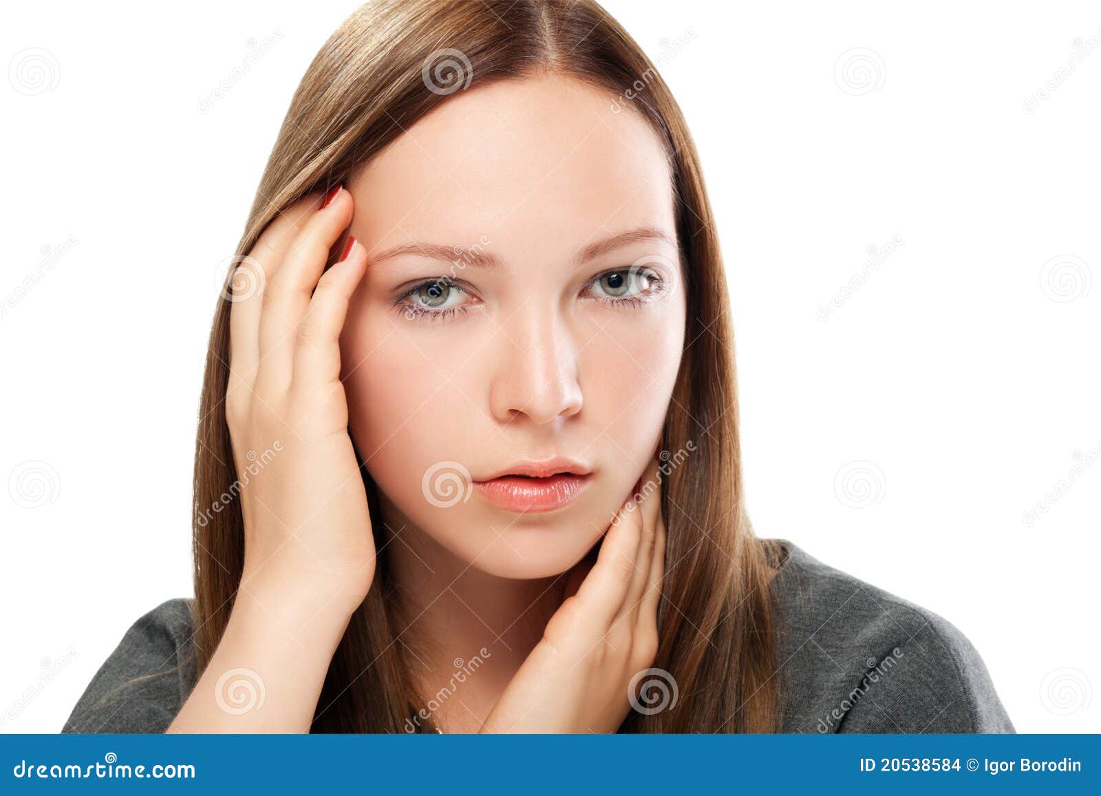 Young Woman Close Up Studio Portrait Stock Photo - Image of girl, happy ... Young Woman Close Up Studio Portrait Stock Photo - Image of girl, happy ...