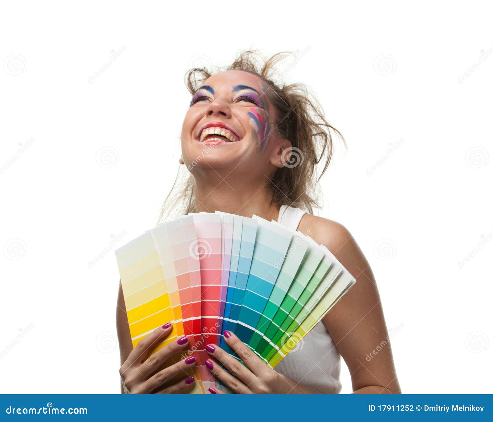 Young Woman with a Color Guide. Stock Photo - Image of construction ...