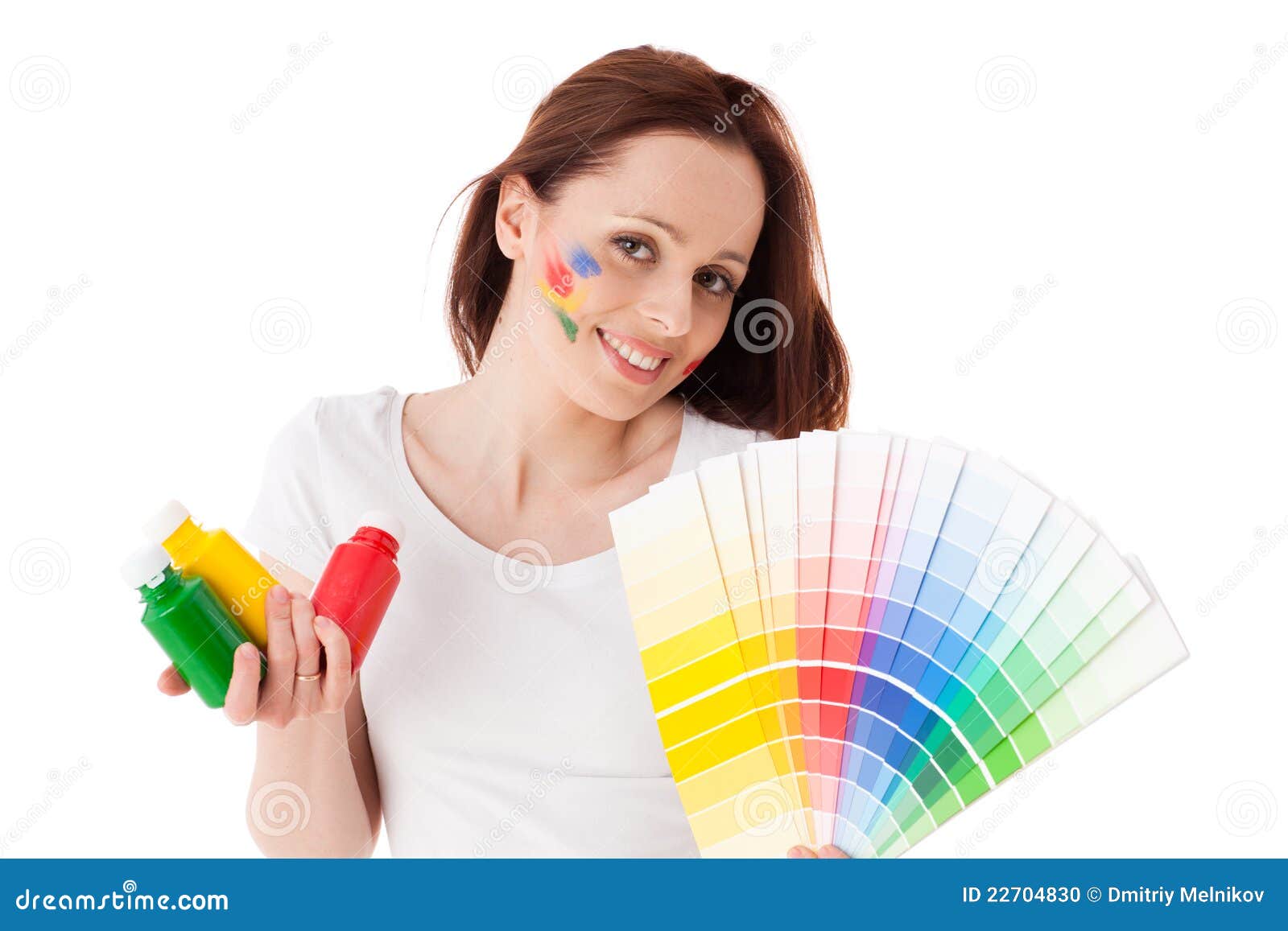 Young Woman with a Color Guide. Stock Photo - Image of choosing ...