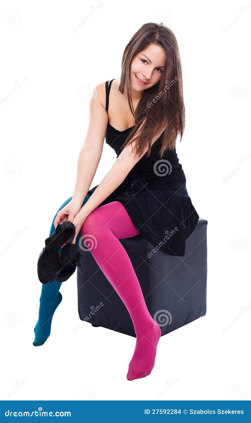 Young Woman In Colorful Tights Stock Images - Image: 27592284