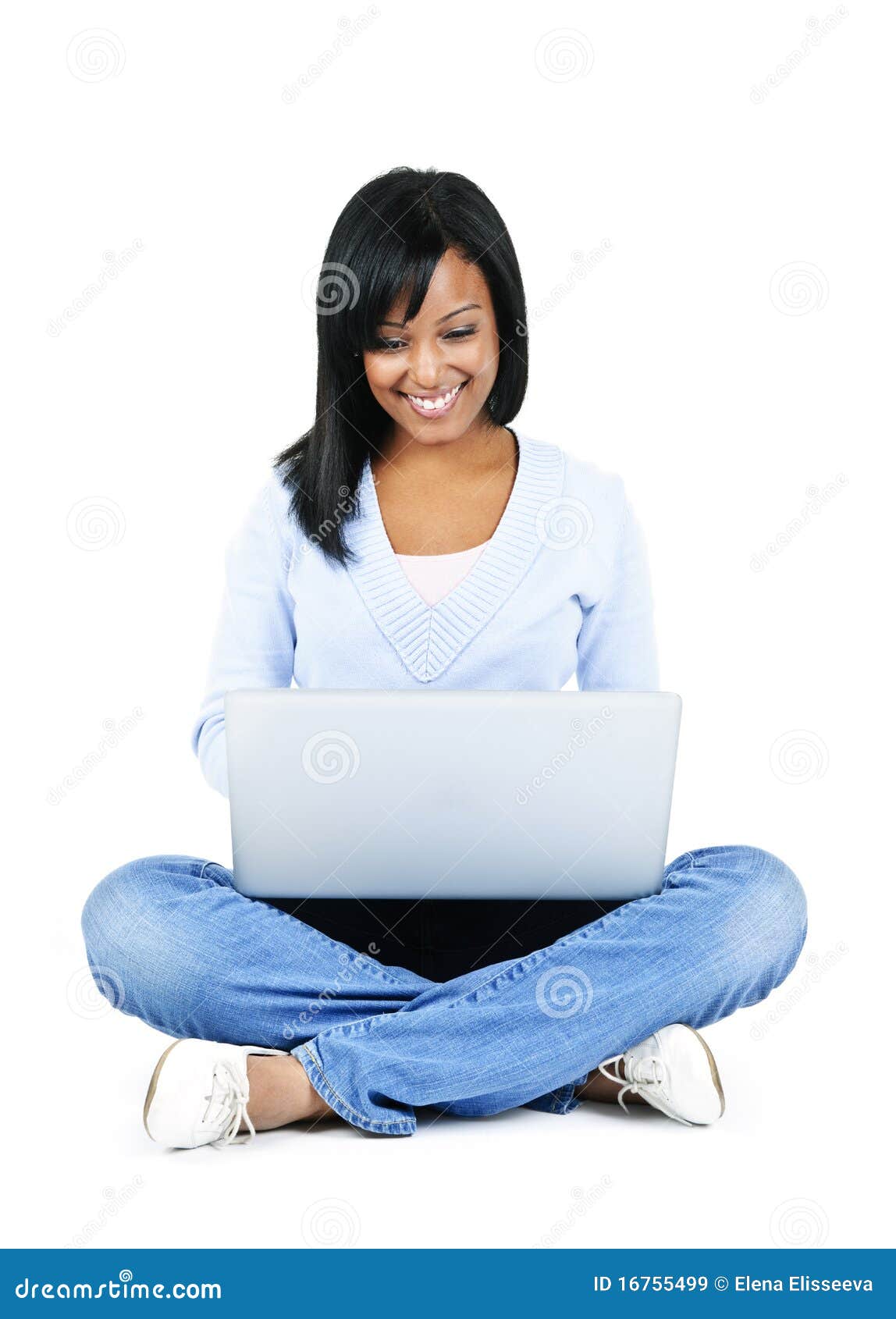 Young woman with computer stock image. Image of beautiful - 16755499