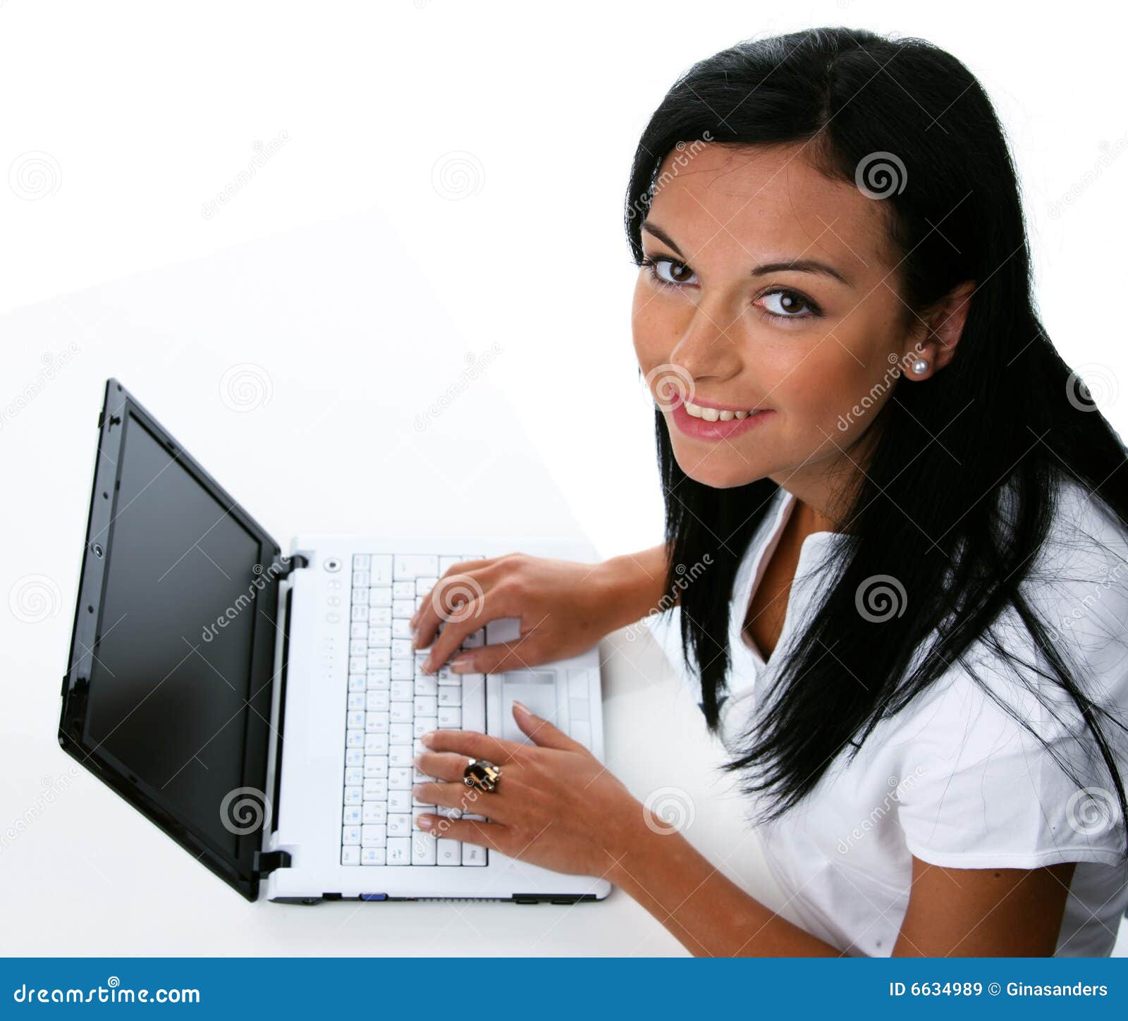 Young woman with computers stock image. Image of beautiful - 6634989