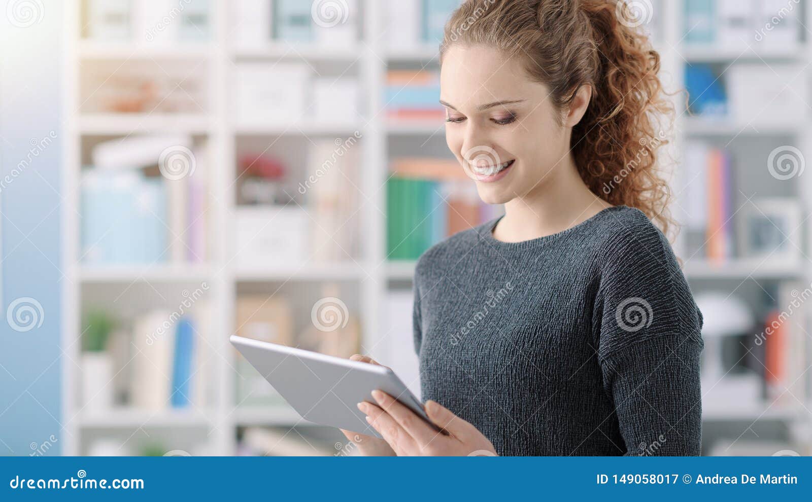 Young Woman Connecting with a Digital Tablet Stock Image - Image of ... Young Woman Connecting with a Digital Tablet Stock Image - Image of ...