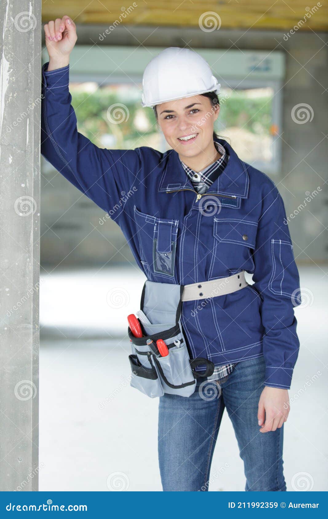 Young Woman Construction Worker Stock Image - Image of builder, adult ...