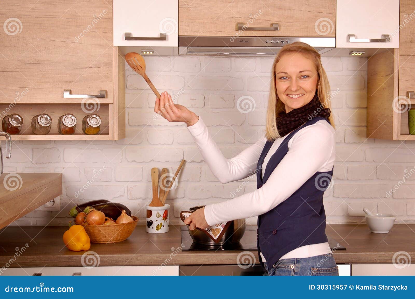 Cooking dinner stock image. Image of smiling, cook, dinner - 30315957