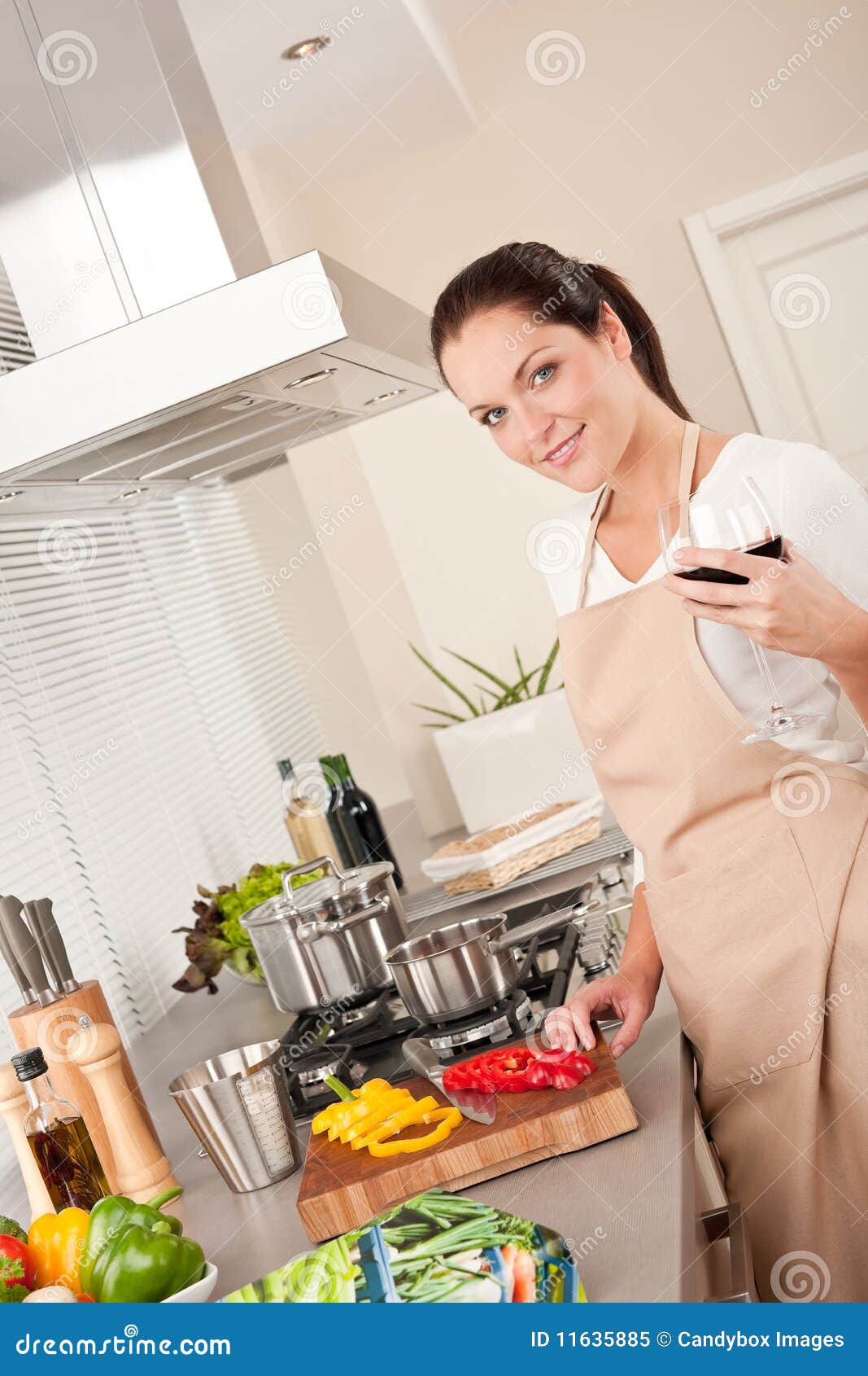 Young Woman Cooking in the Kitchen Stock Image - Image of beauty, cook ...