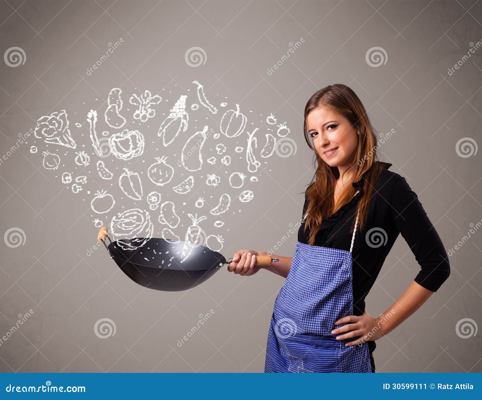 Young Woman Cooking Vegetables Stock Image - Image of nature, leaf ...