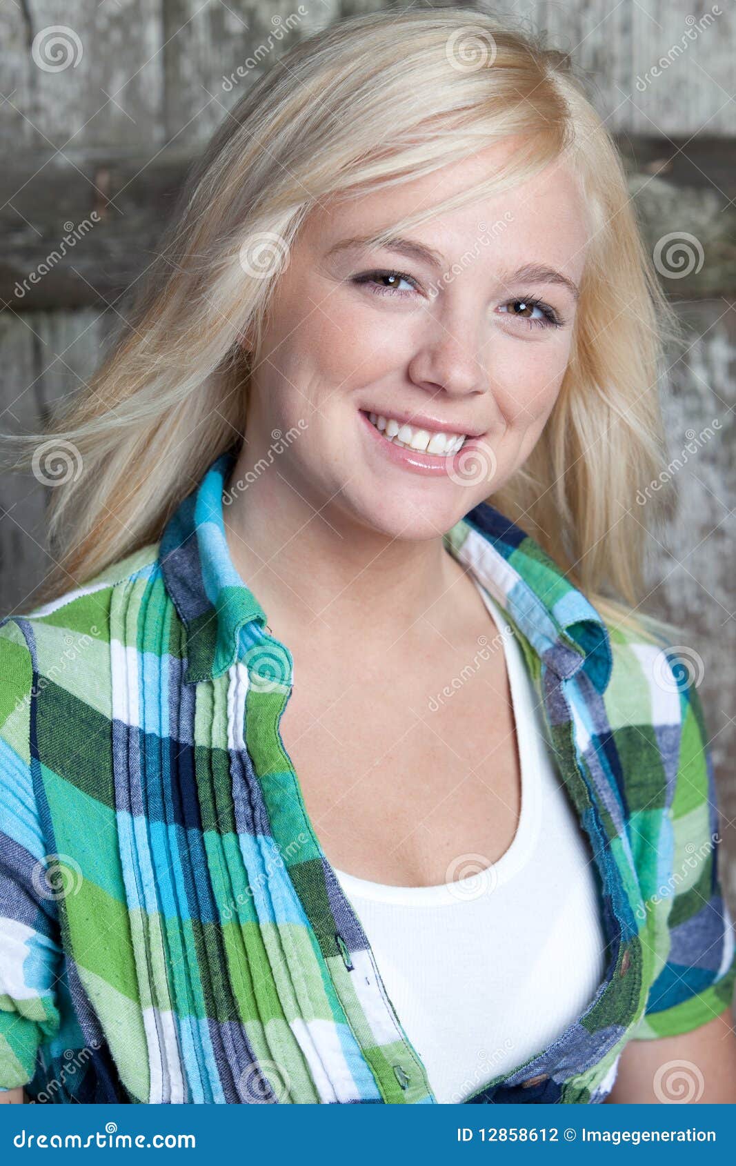 Young Woman with Country Style Smiling at Camera Stock Photo - Image of ...