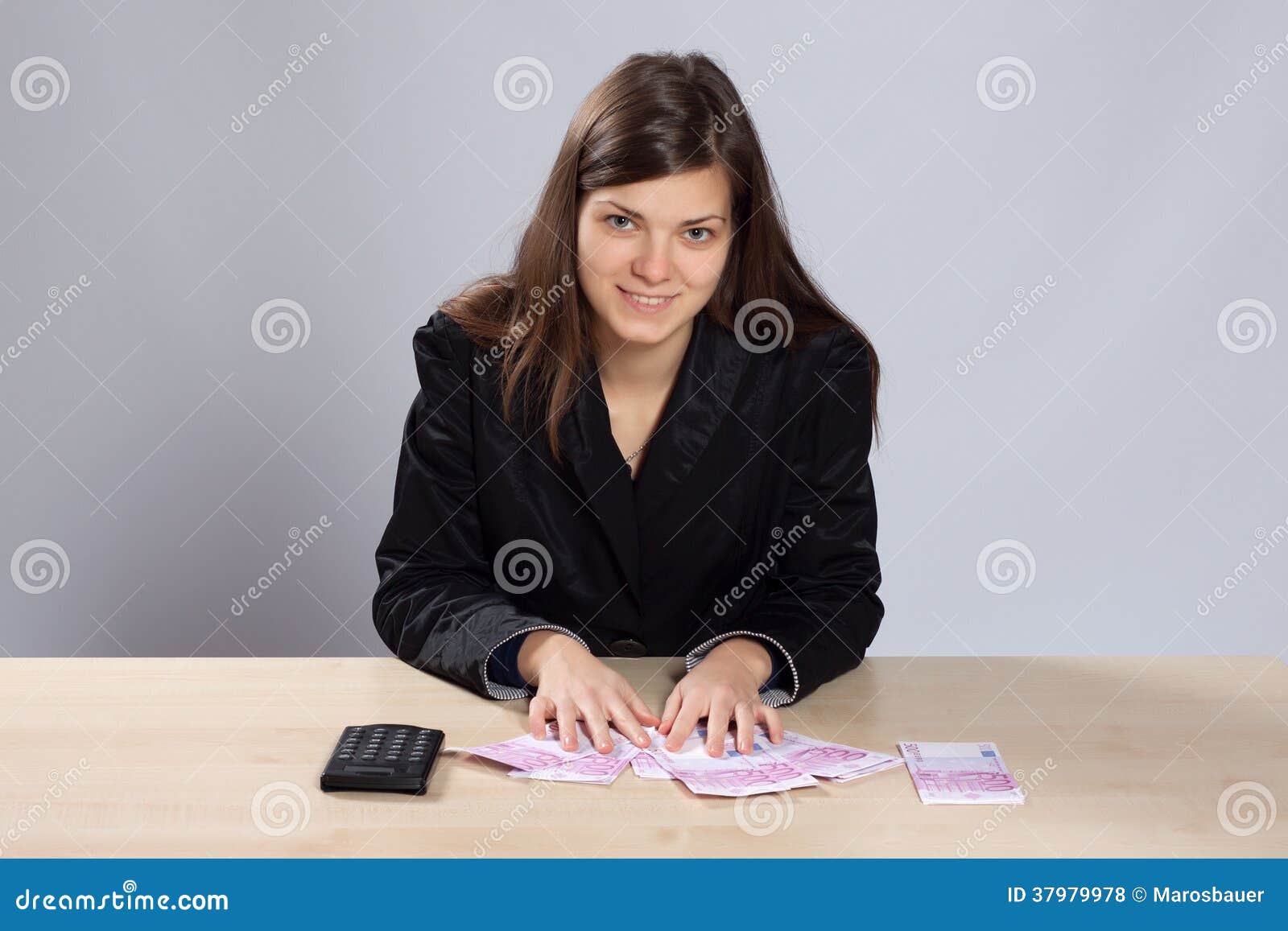 Young woman counts money stock photo. Image of elegant - 37979978