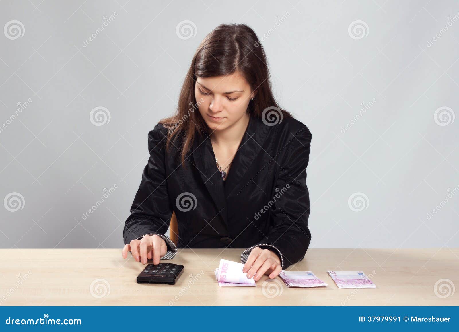 Young woman counts money stock image. Image of businesspeople - 37979991