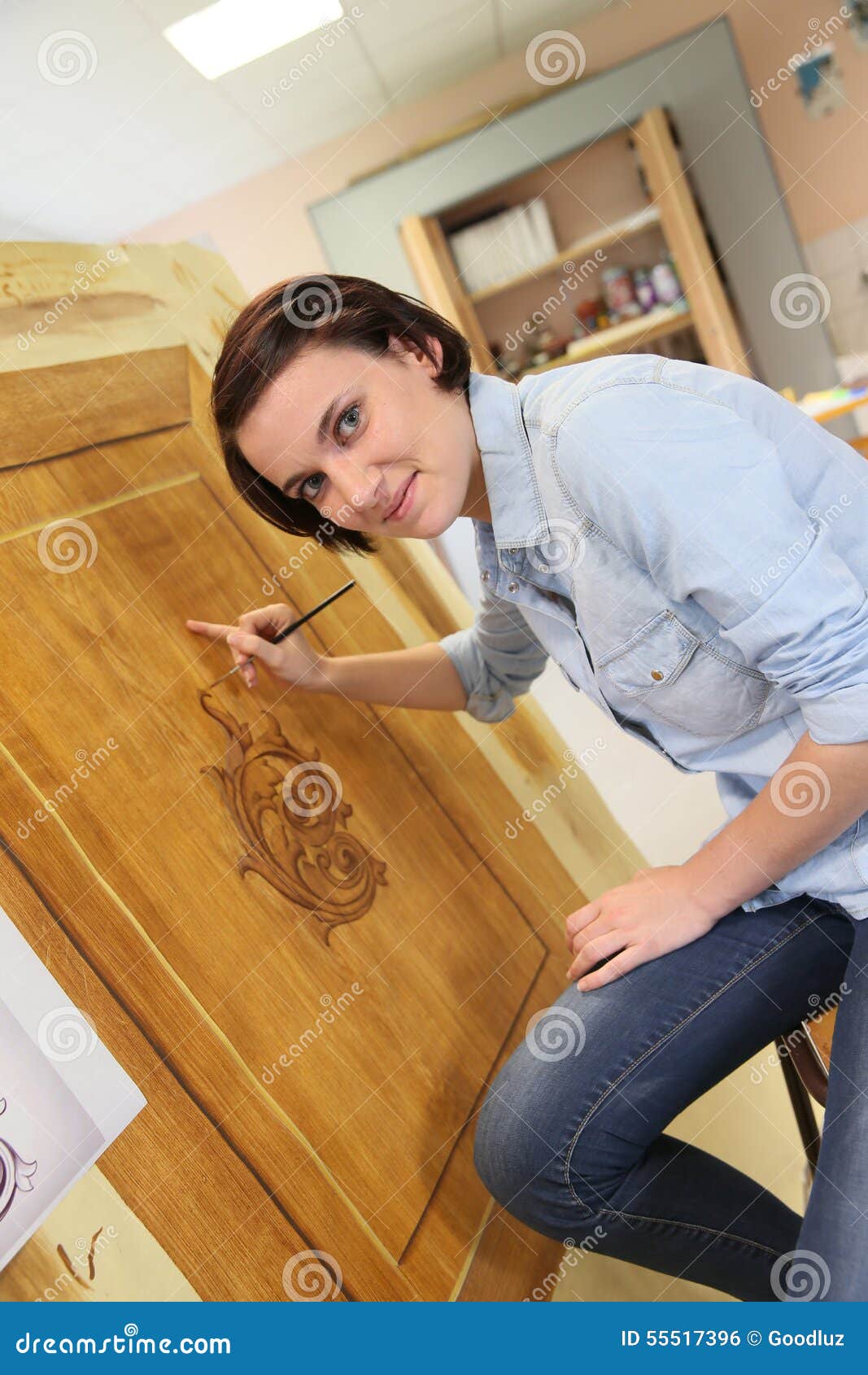 Young Woman Creating Art Object Stock Photo - Image of trainee, woman ...