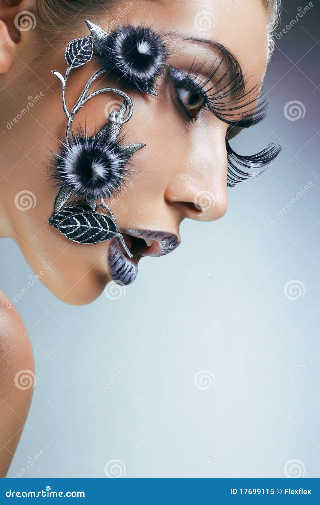 Young Woman with Creative Makeup Stock Image - Image of portrait ...
