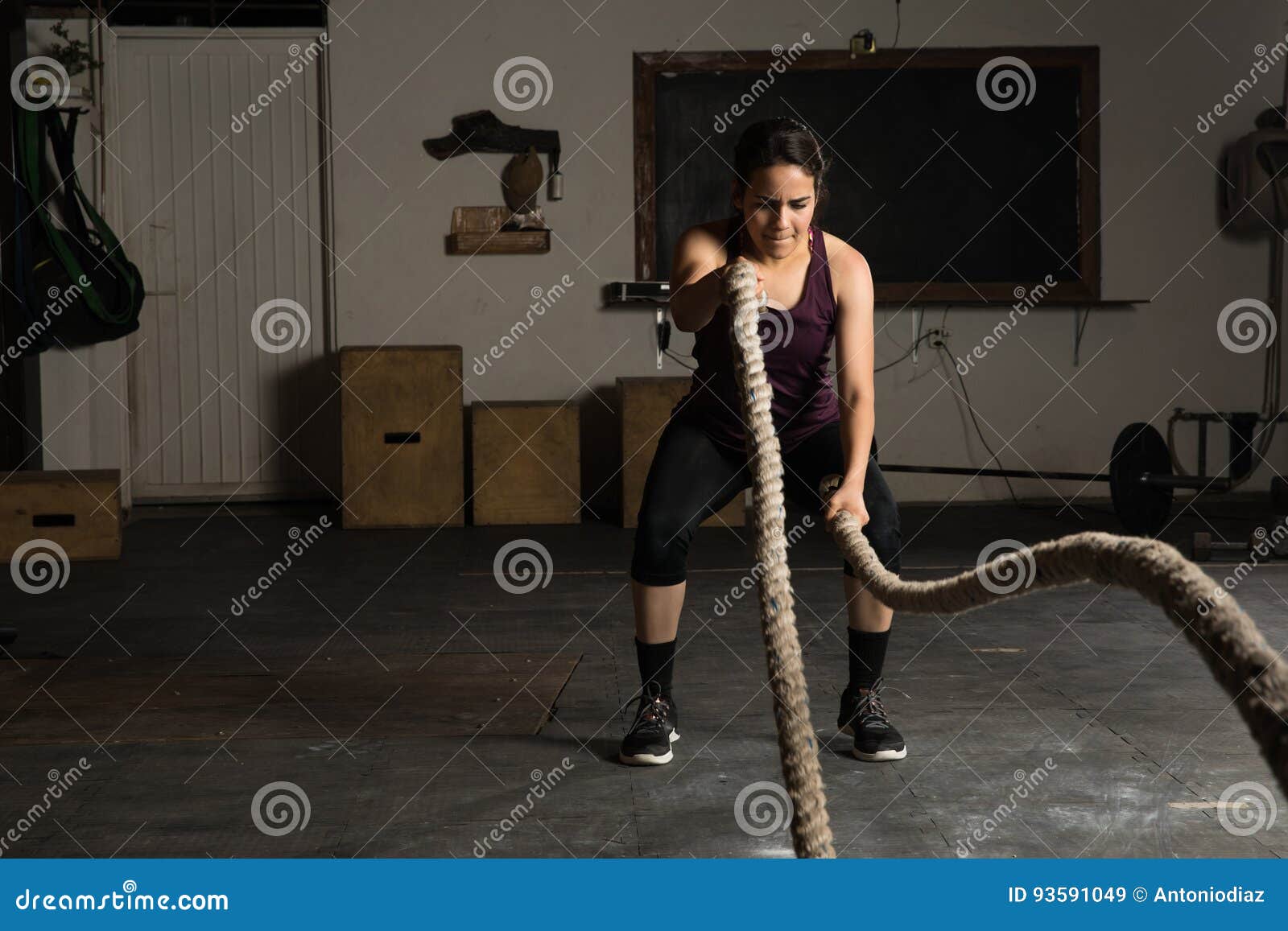Young Woman in a Cross-training Gym Stock Image - Image of exercise ...