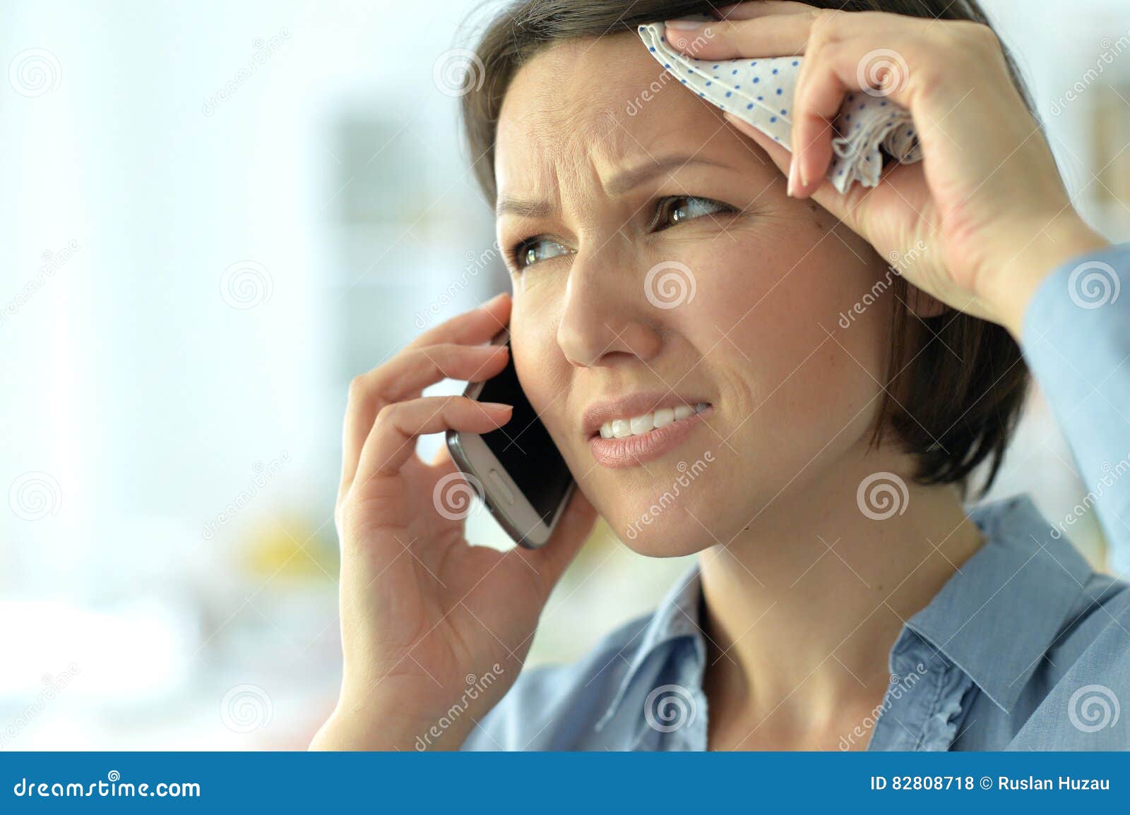 Young Woman Crying in Phone Stock Photo - Image of fashion, adult: 82808718