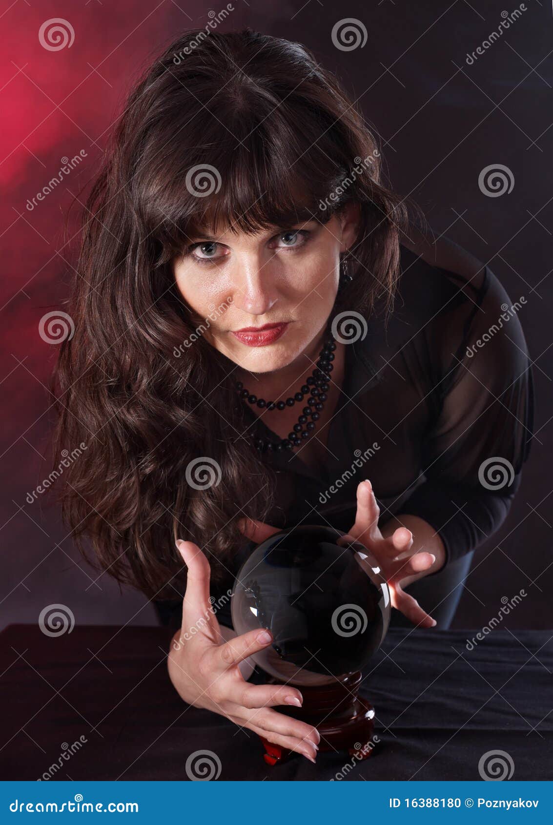 Young Woman with Crystal Ball. Stock Photo - Image of halloween, magic ...