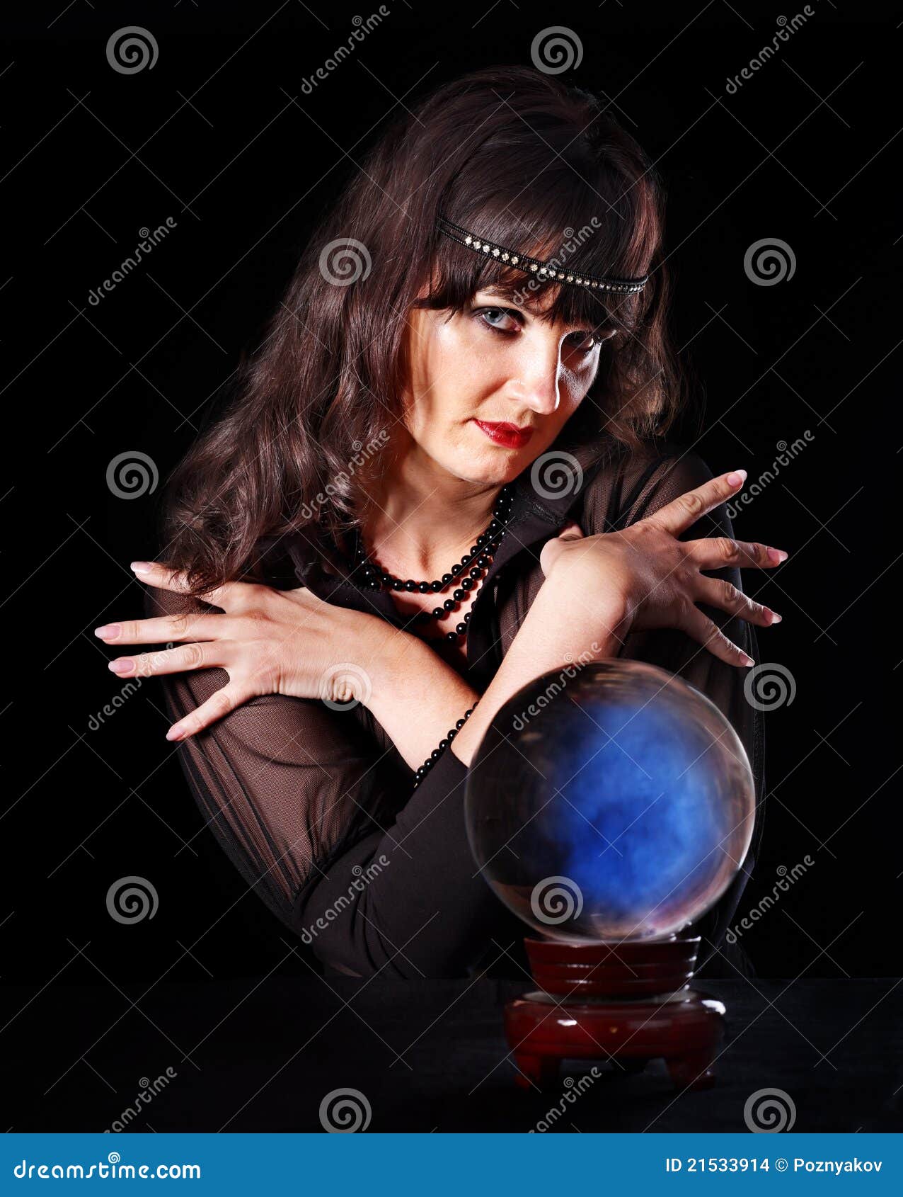 Young Woman with Crystal Ball. Stock Photo - Image of ball, halloween ...