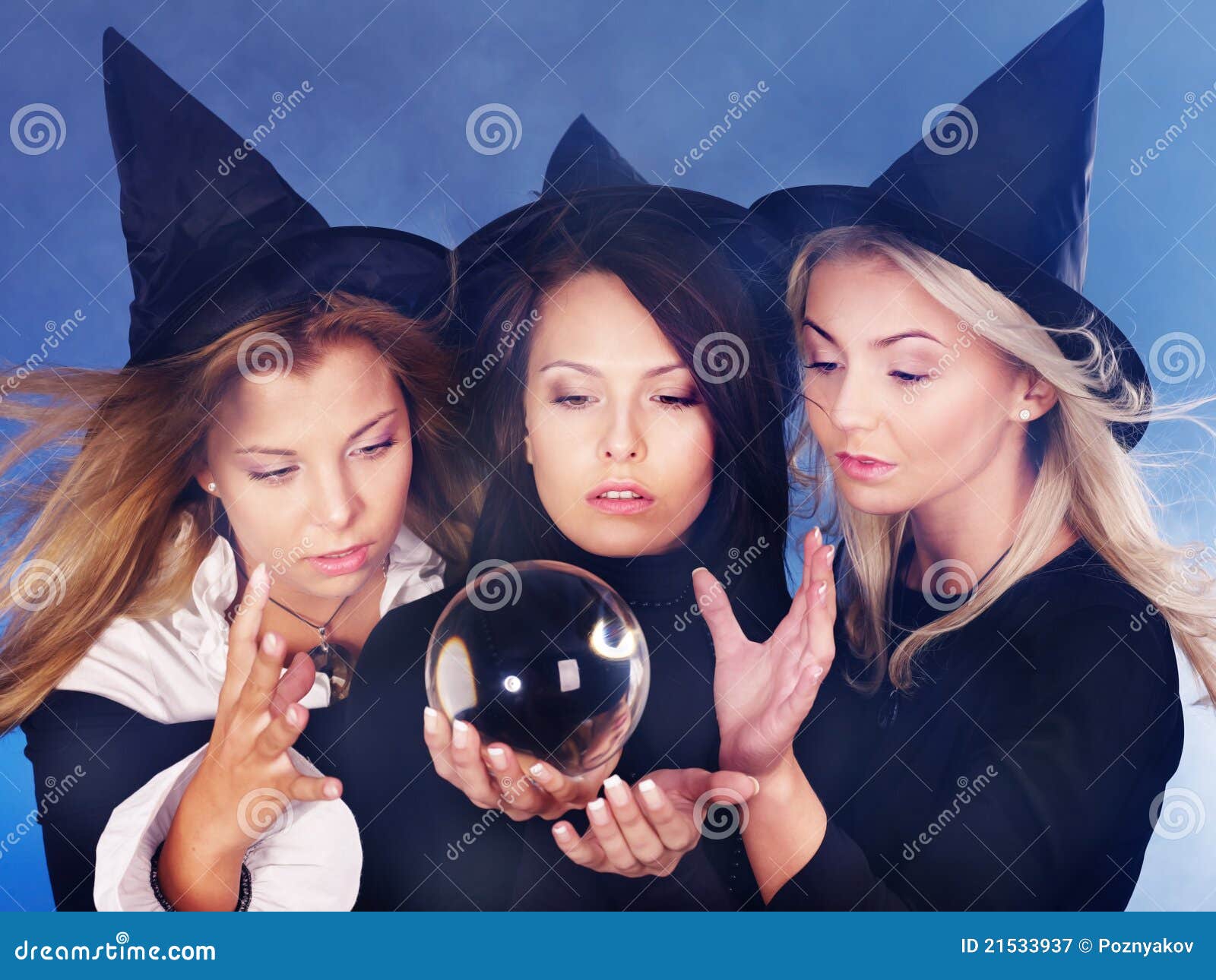 Young Woman with Crystal Ball. Fortune Telling. Stock Image - Image of ...