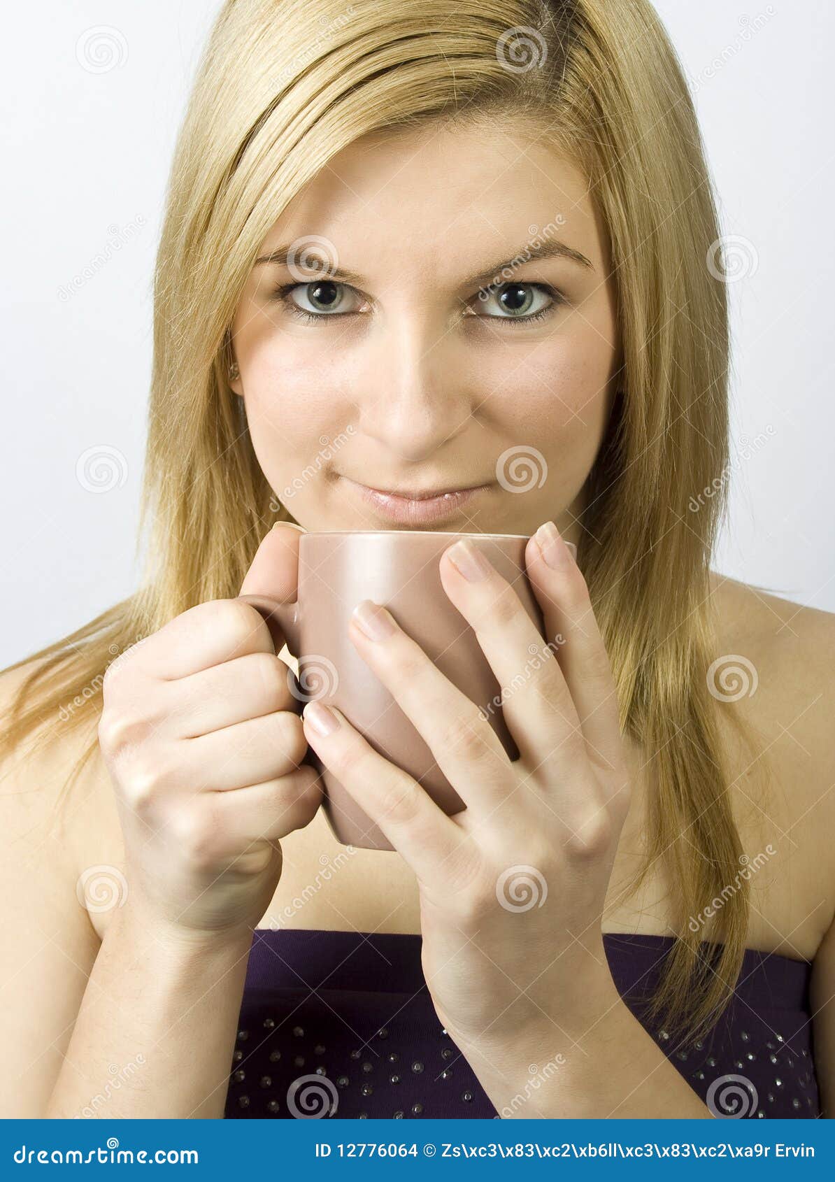 Young woman with cup stock photo. Image of length, color - 12776064