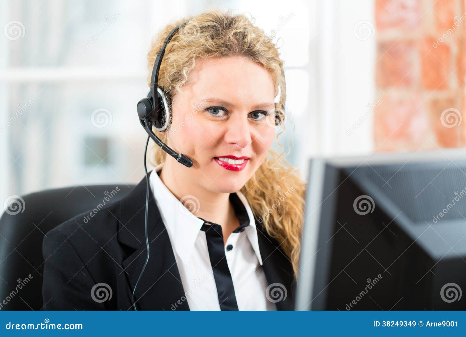Young Woman from the Customer Service Stock Image - Image of careful ...
