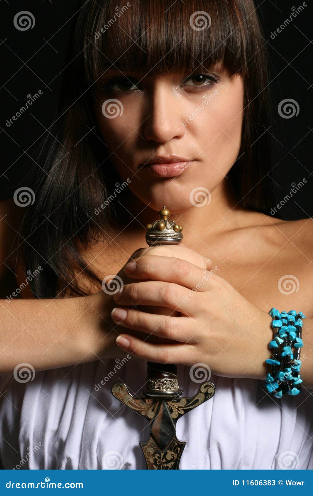 The Young Woman with a Dagger Stock Image - Image of fashion, beauty ...