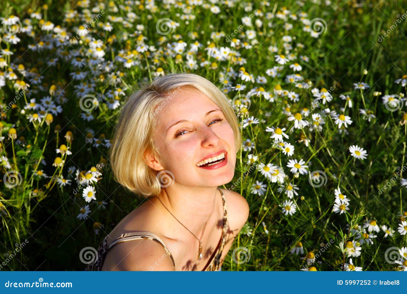 Young Woman with daisy stock photo. Image of portrait - 5997252