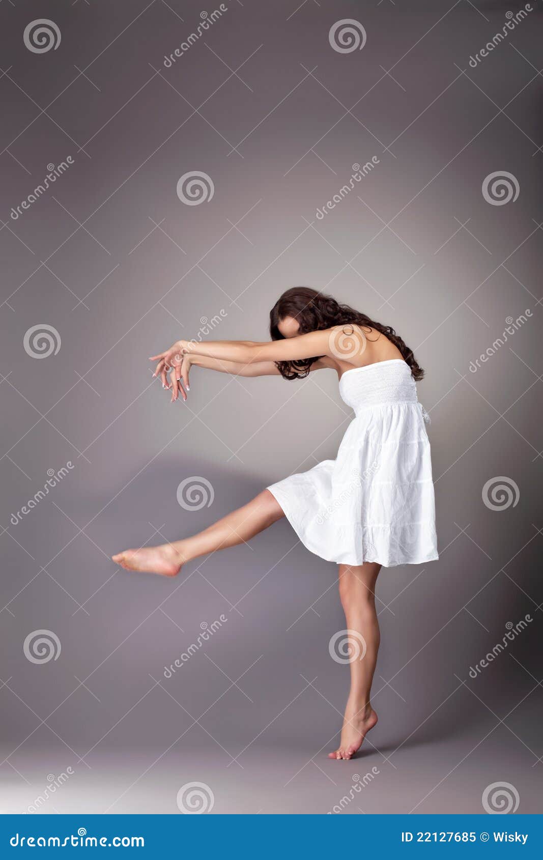 Young Woman Dance with Shadow Stock Image - Image of fashion, dance ...