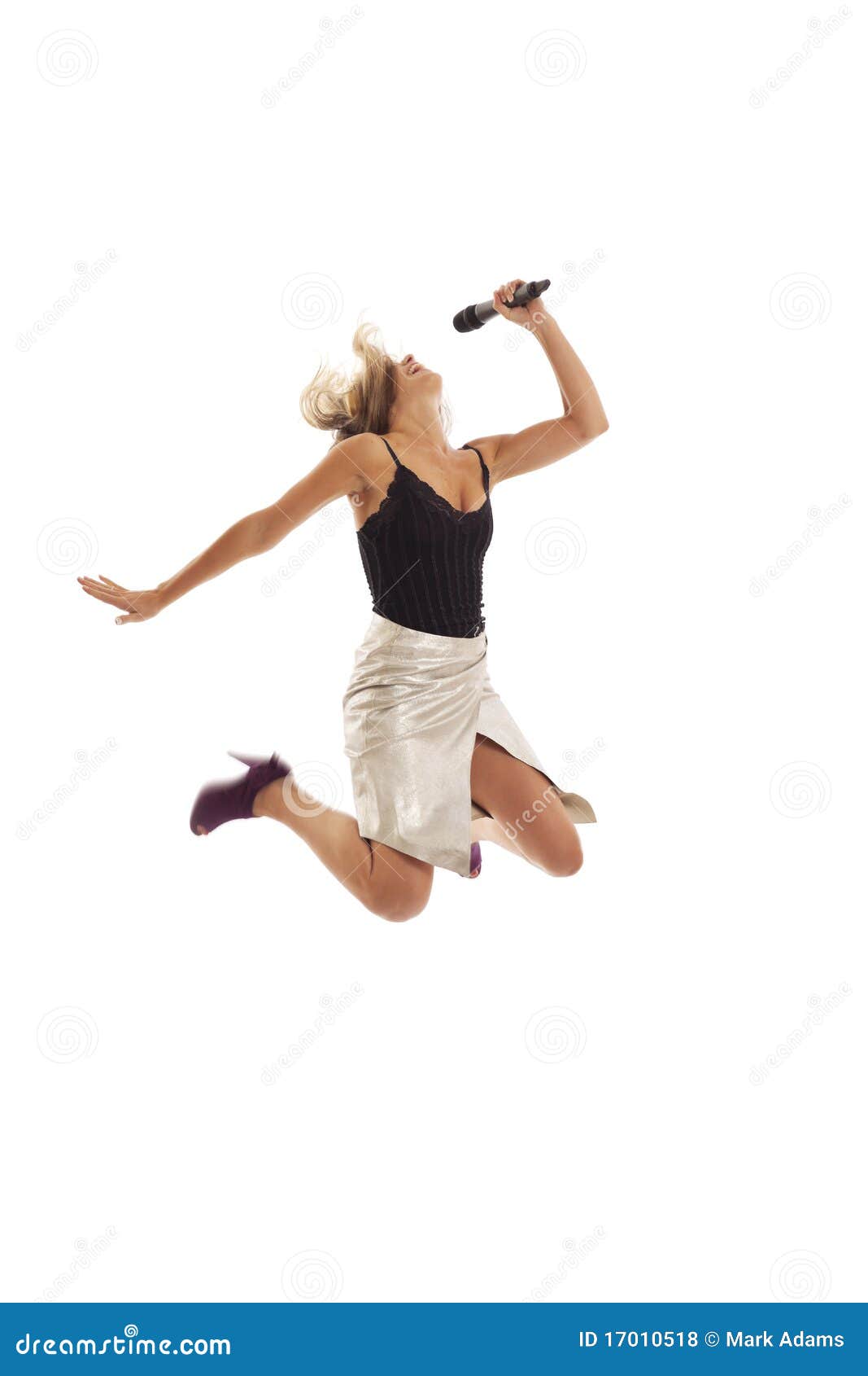 Young Woman Dancing and Singing Stock Photo - Image of entertainment ...