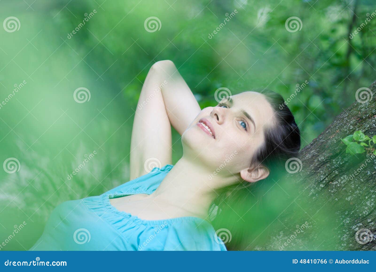 Young woman day-dreaming stock photo. Image of detail - 48410766