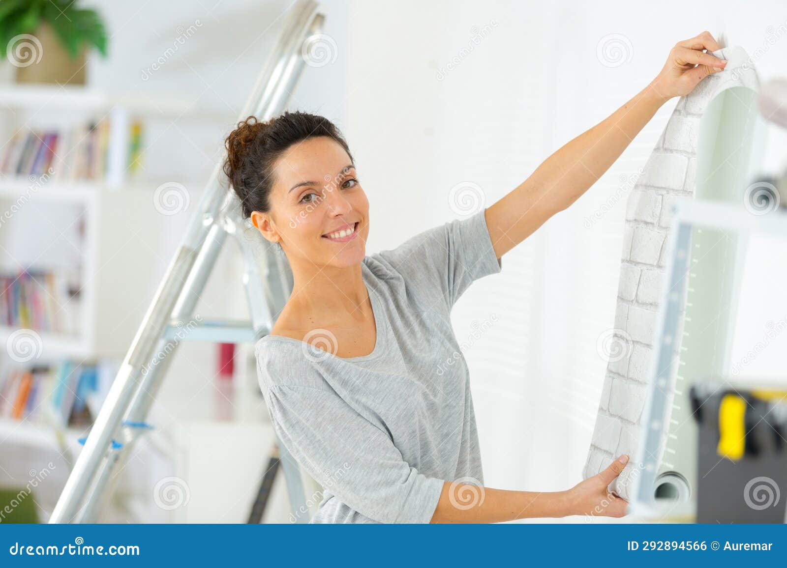 Young Woman Decorating House Stock Photo - Image of people, craftsman ...