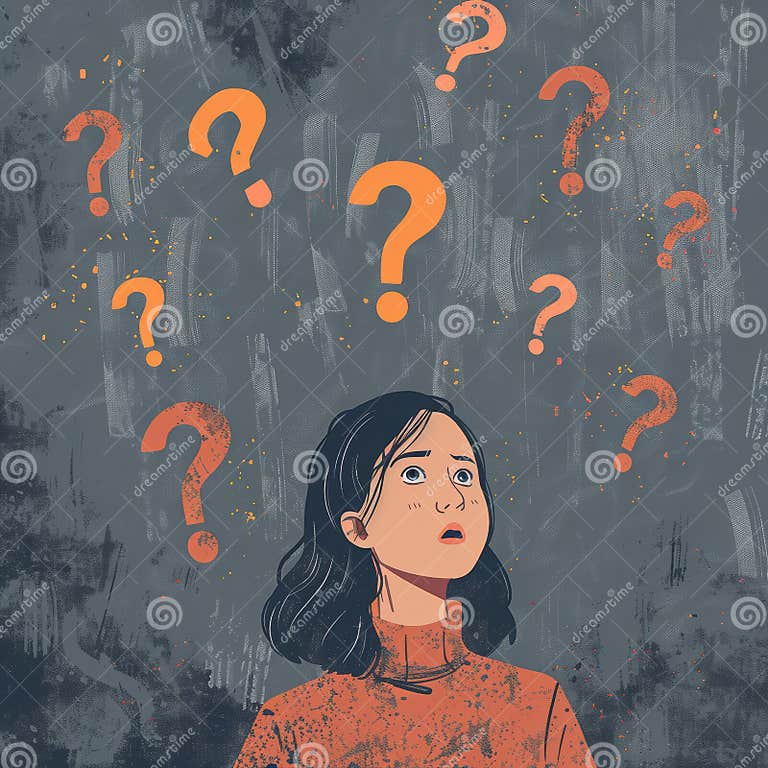 Young Woman Deep in Thought, Contemplating a Difficult Decision, with a ...