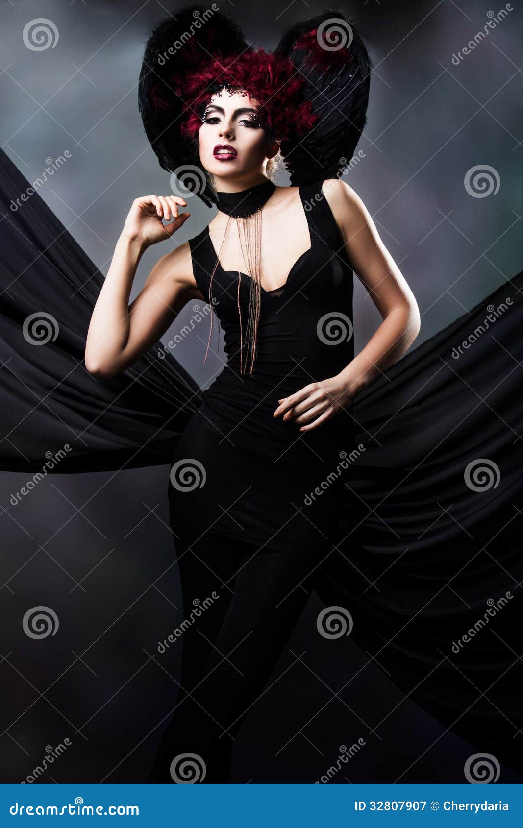 Young Woman with Demonic Look Stock Image - Image of evening, demonic ...