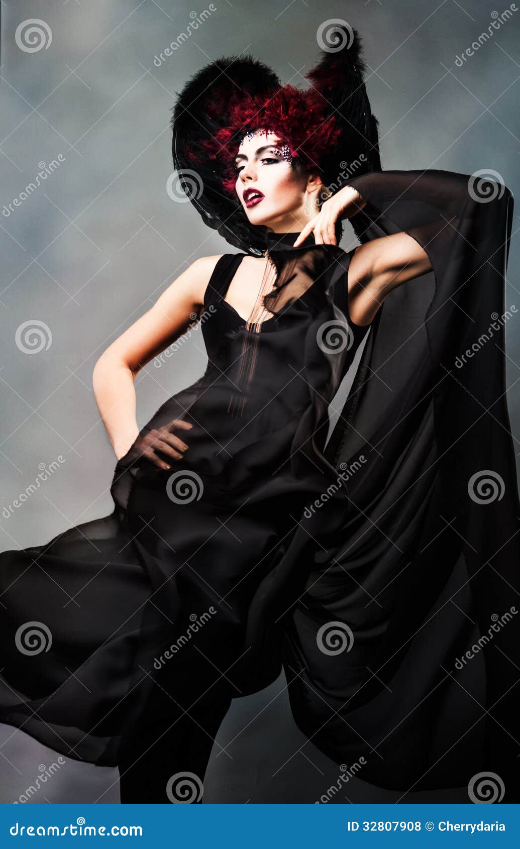 Young Woman with Demonic Look Stock Photo - Image of photomodel, dark ...