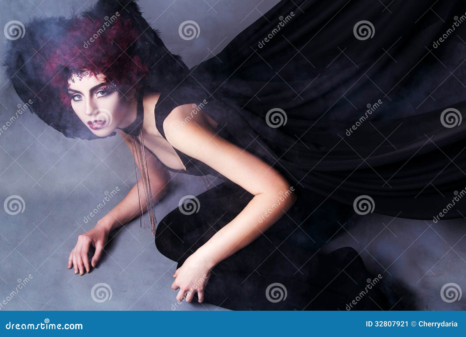 Young Woman with Demonic Look Stock Image - Image of makeup, fantasy ...