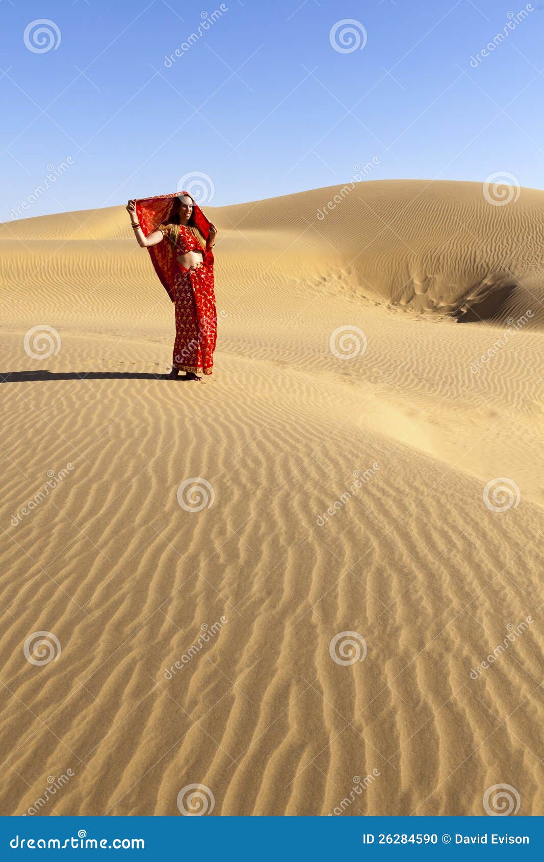 Young woman in the desert. stock photo. Image of asia - 26284590