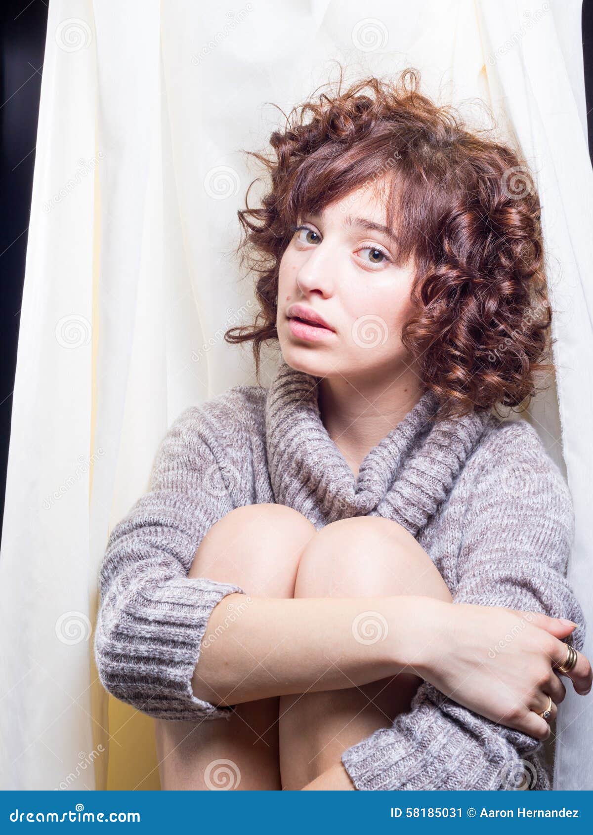 Young Woman Displaying Subdued Mood Stock Image - Image of makeup ...