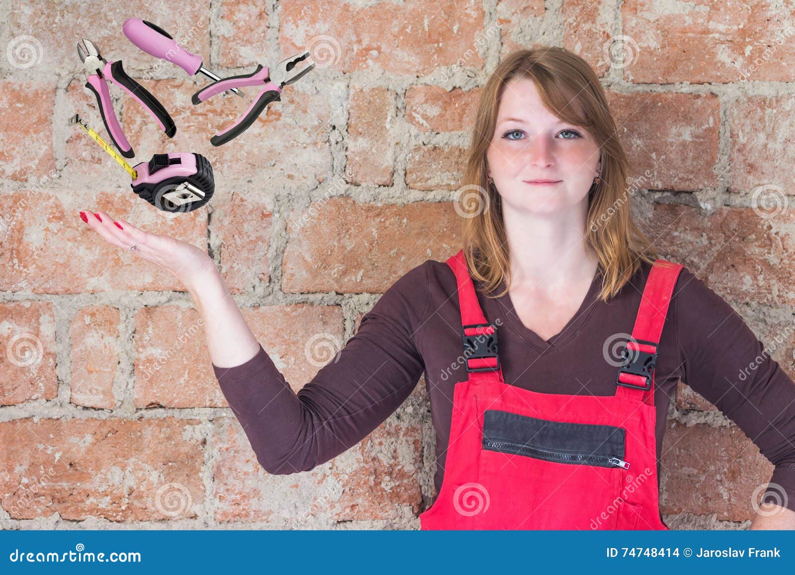 Young woman with DIY tools stock photo. Image of equipment - 74748414