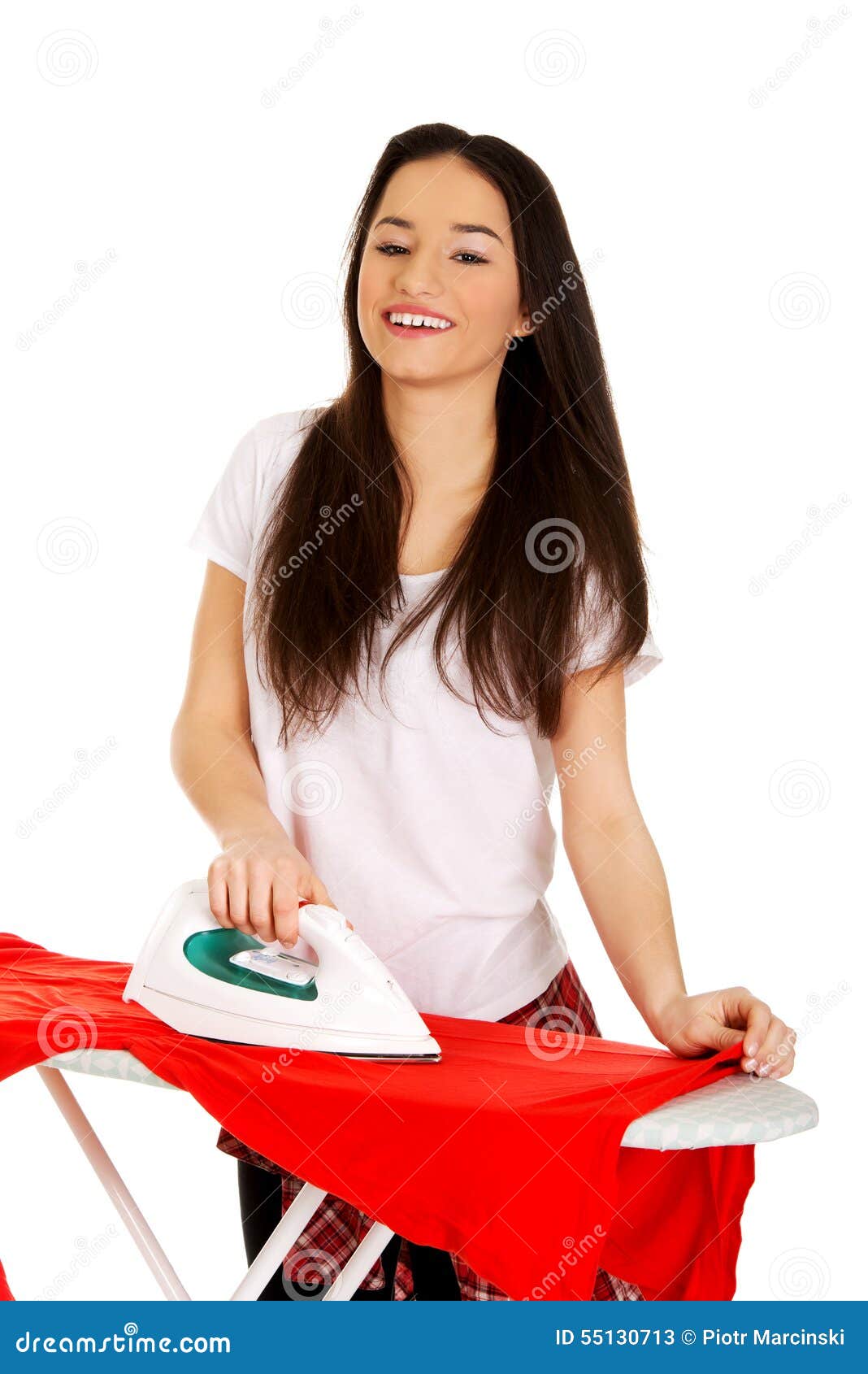 Young Woman Do the Ironing. Stock Image - Image of lady, ironing: 55130713