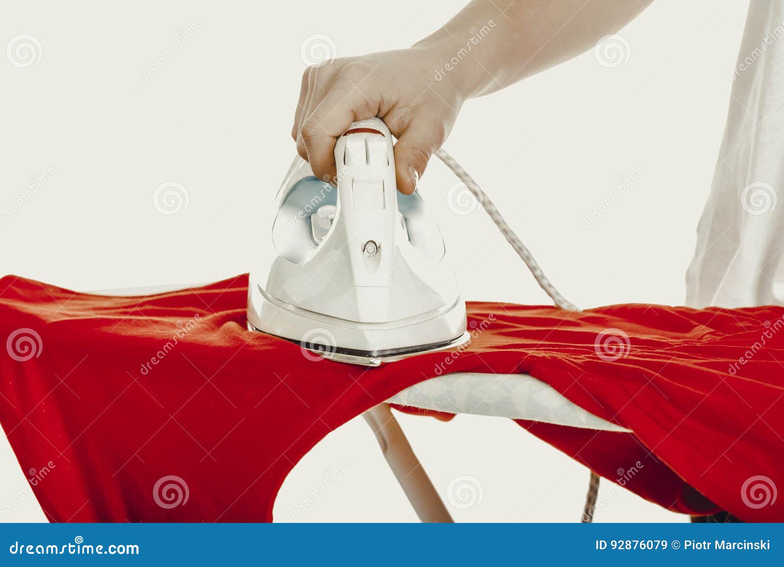 Young Woman Do the Ironing. Stock Image - Image of isolation, female ...