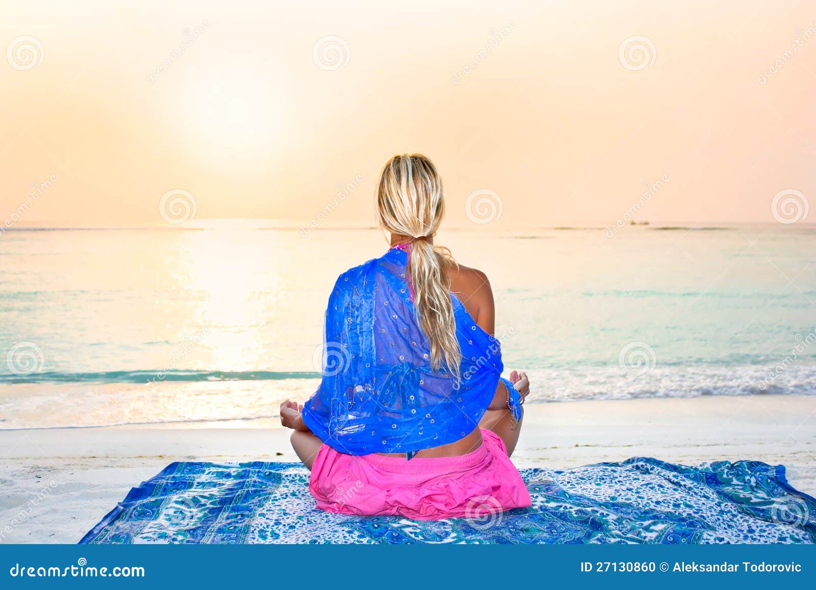 Young woman do sun gazing stock photo. Image of meditating - 27130860