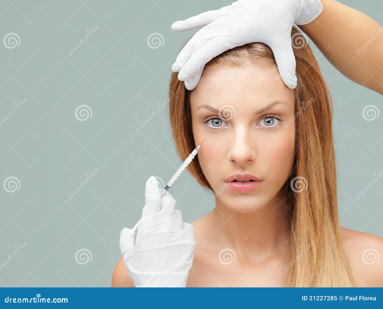 Young Woman with Doctor Hands Injecting Botox Stock Image - Image of ...