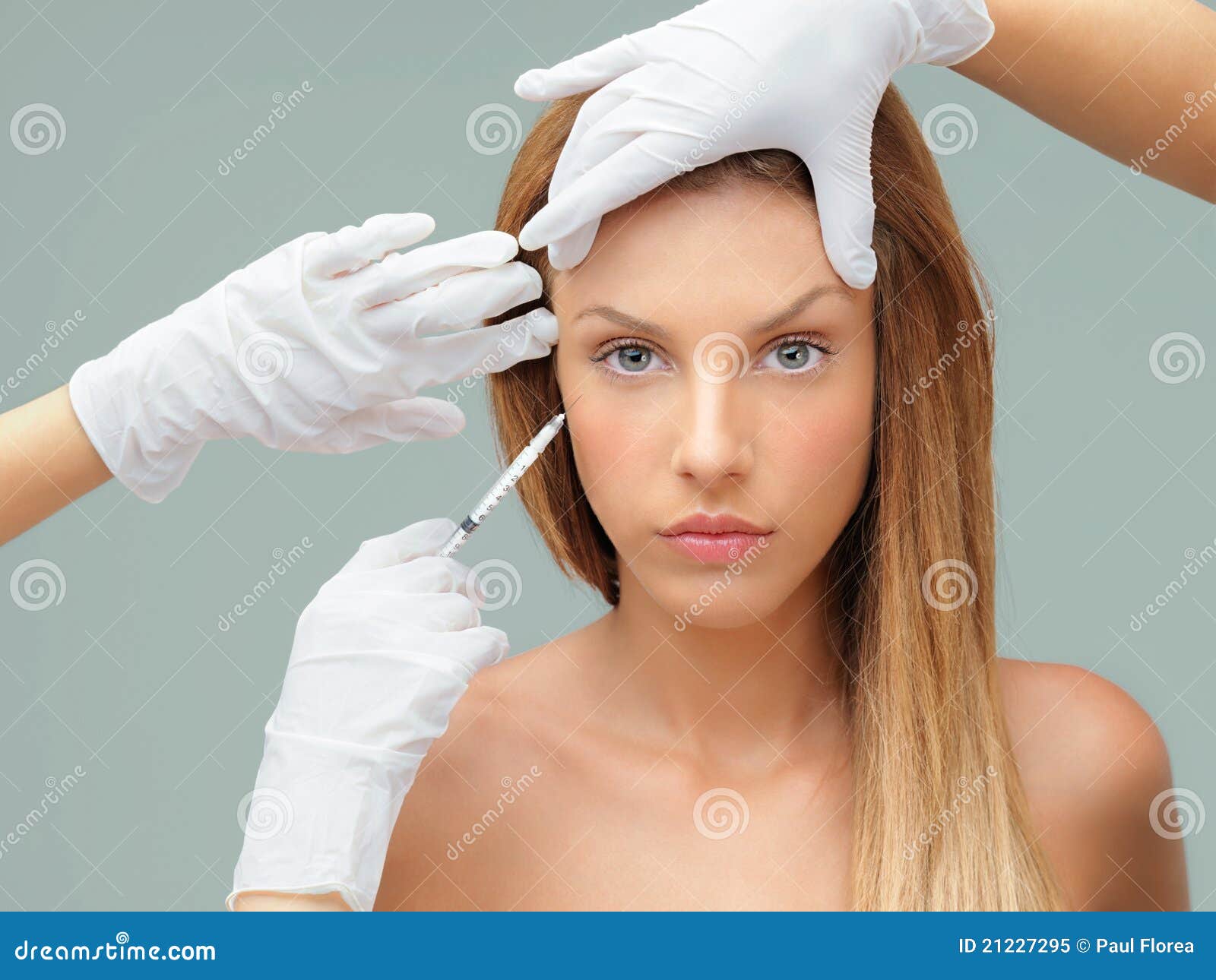 Young Woman with Doctor Hands Injecting Botox Stock Image - Image of ...